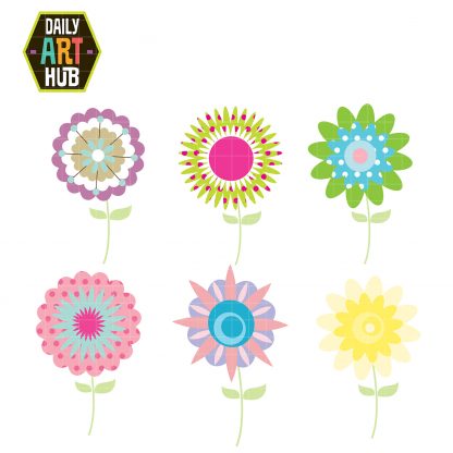 Simple Spring Flowers Clip Art Set – Daily Art Hub – Free Clip Art Everyday