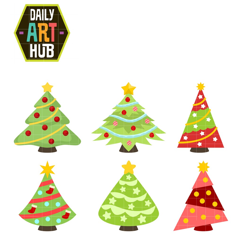 Christmas Trees Clip Art Set – Daily Art Hub // Graphics, Alphabets & SVG