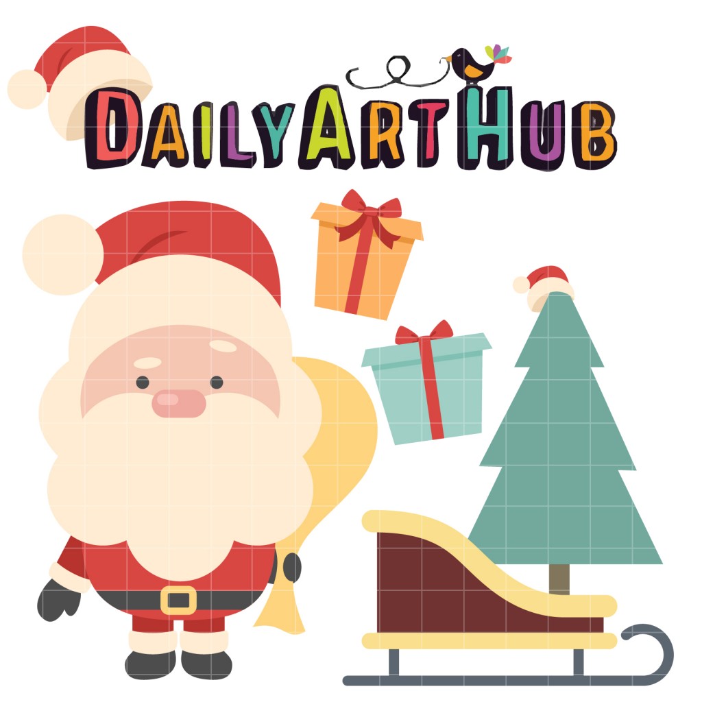Cute Santa Clip Art Set – Daily Art Hub // Graphics, Alphabets & SVG