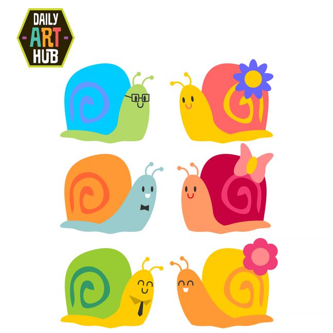 Cute Snails Clip Art Set – Daily Art Hub // Graphics, Alphabets & SVG