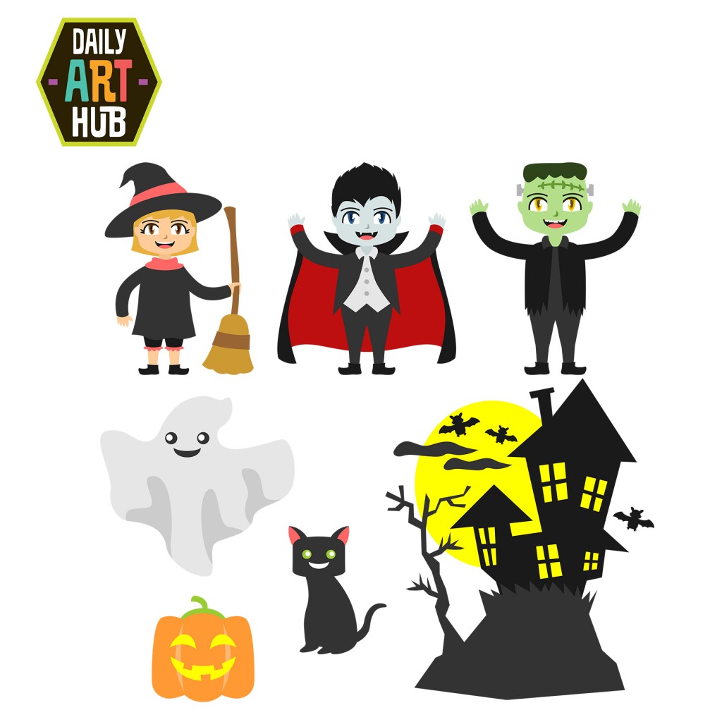 Halloween Theme Clip Art Set – Daily Art Hub // Graphics, Alphabets & SVG