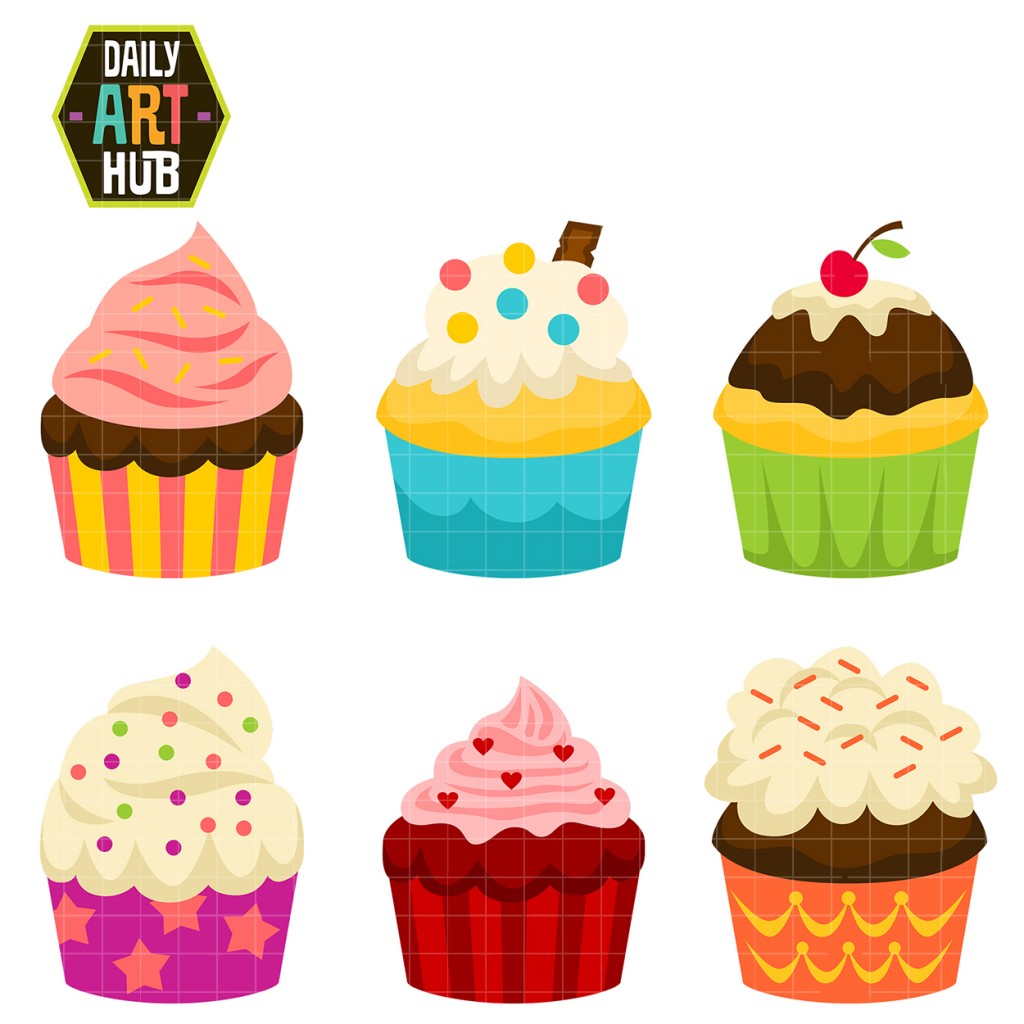 Sweet Cupcakes Clip Art Set – Daily Art Hub – Free Clip Art Everyday