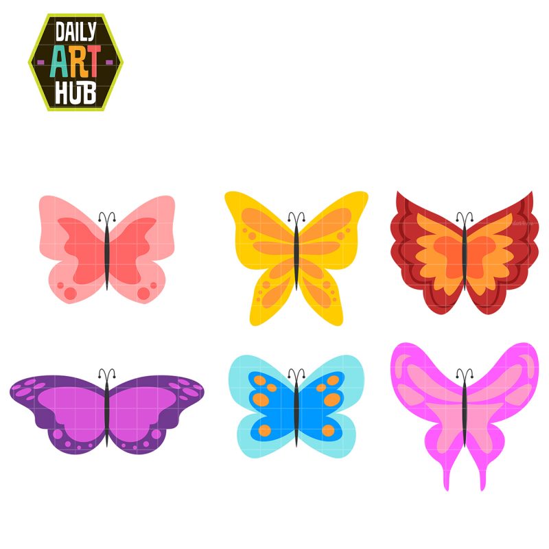 Sweet and Simple Butterflies Clip Art Set | Daily Art Hub - Free Clip ...