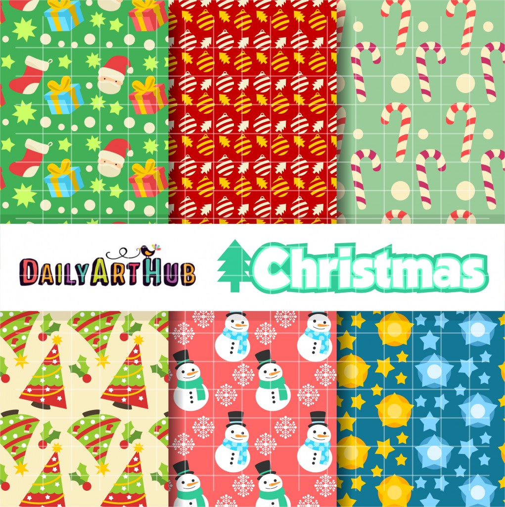 Christmas Digital Papers Clip Art Set – Daily Art Hub // Graphics ...