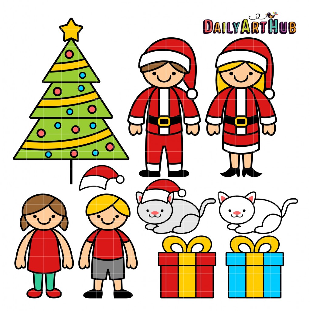 Christmas Holiday Greetings Clip Art Set – Daily Art Hub – Free Clip ...