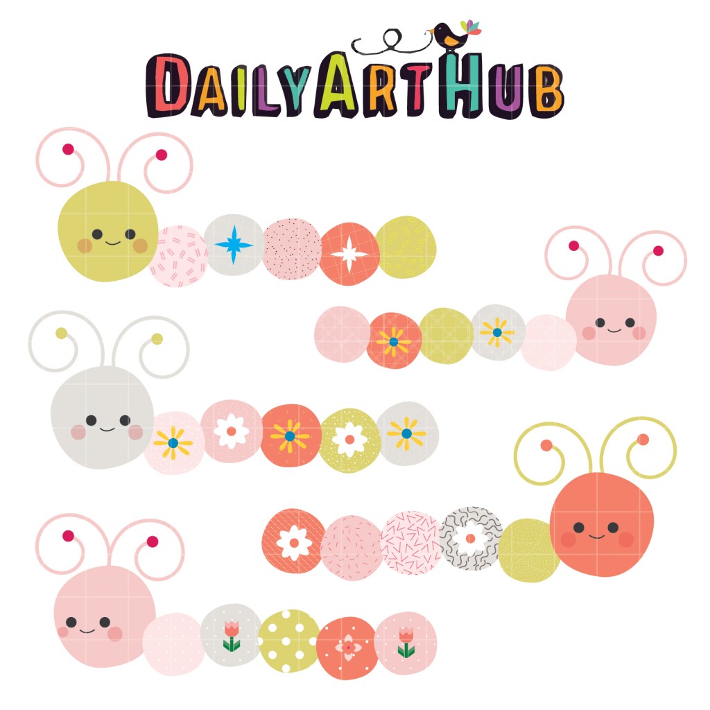 Cute Caterpillar Clip Art Set – Daily Art Hub // Graphics, Alphabets & SVG