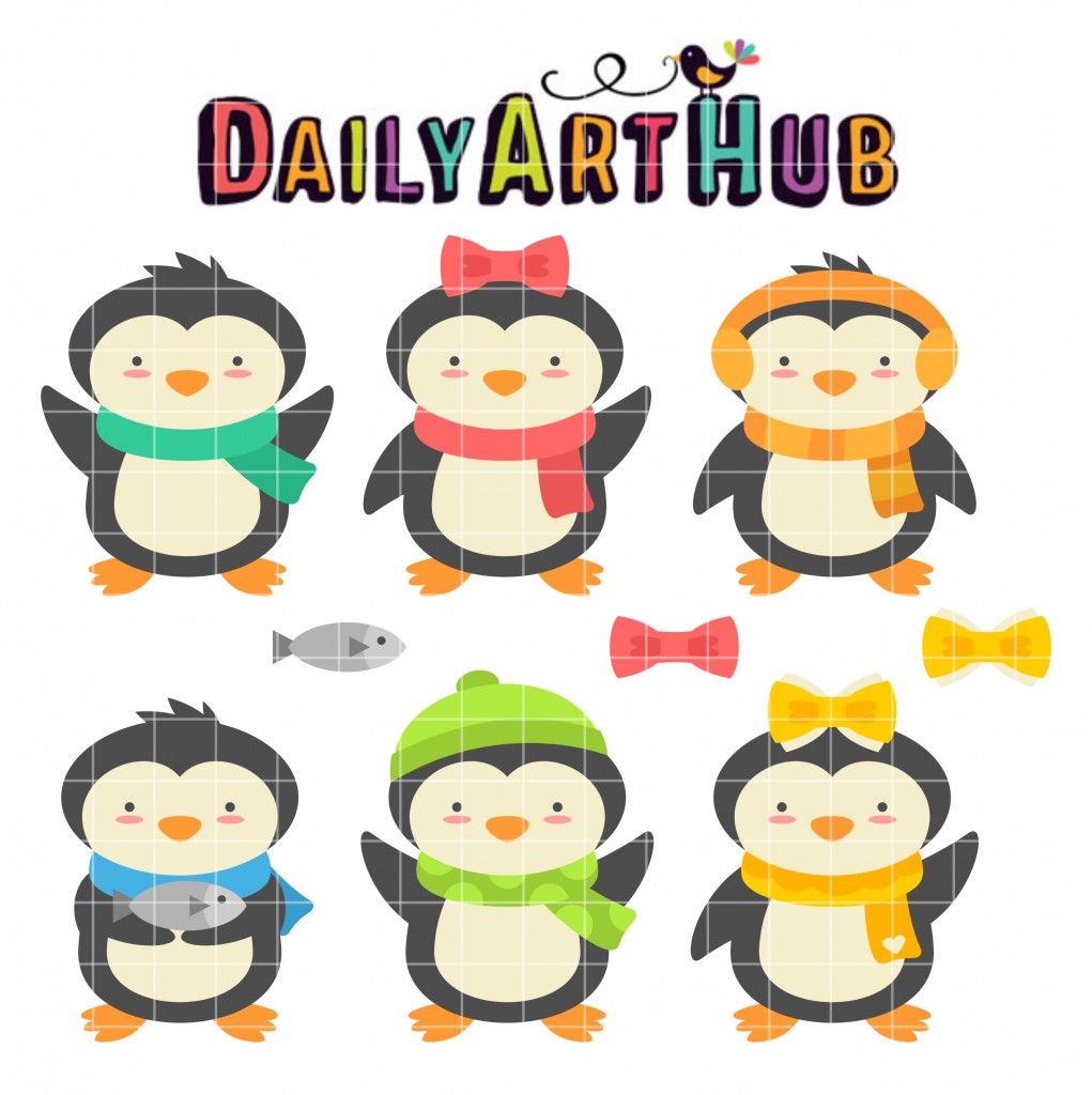 Happy Penguins Clip Art Set – Daily Art Hub // Graphics, Alphabets & SVG