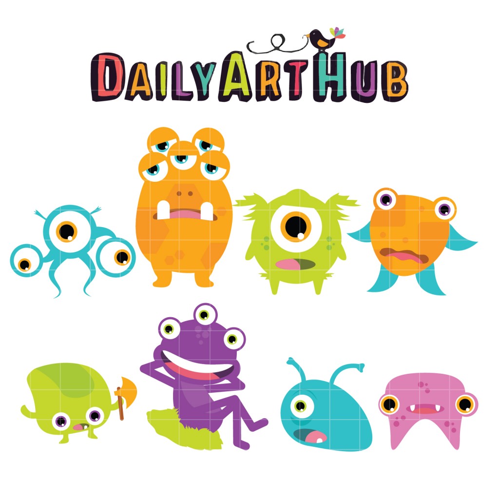 Monsters Clip Art Set – Daily Art Hub // Graphics, Alphabets & SVG