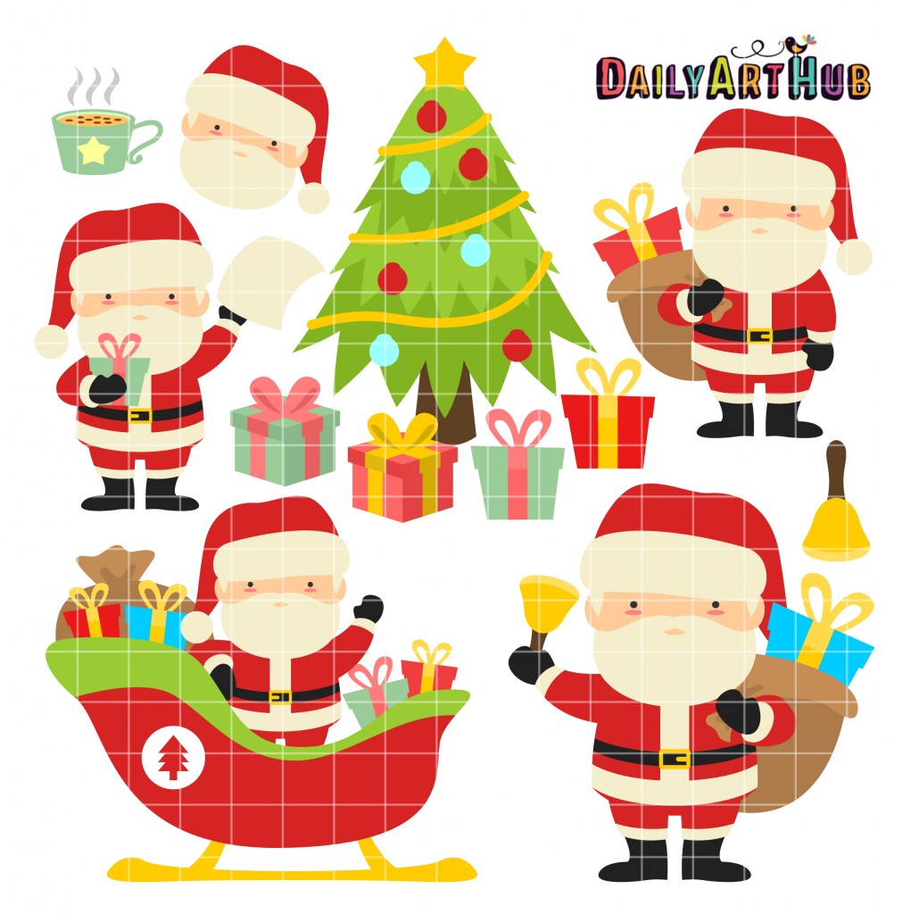 Santa Claus Clip Art Set – Daily Art Hub // Graphics, Alphabets & SVG