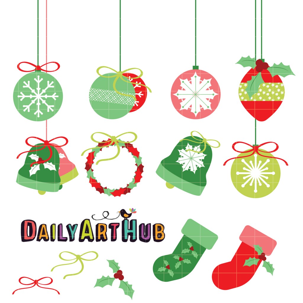 Christmas Decorations Clip Art Set – Daily Art Hub // Graphics ...