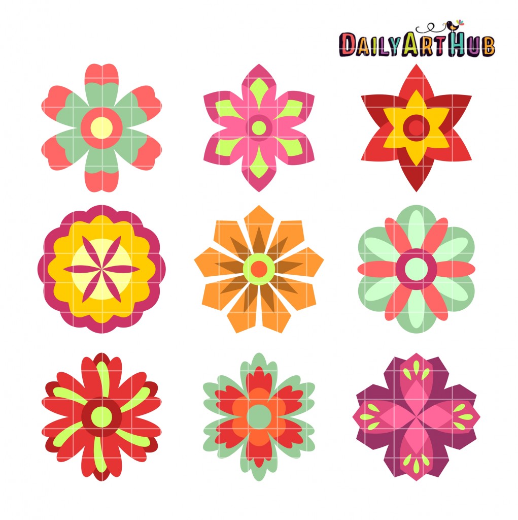 Colorful Spring Flowers Clip Art Set – Daily Art Hub // Graphics ...