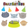 Party Cat Heads Clip Art Set – Daily Art Hub // Graphics, Alphabets & SVG