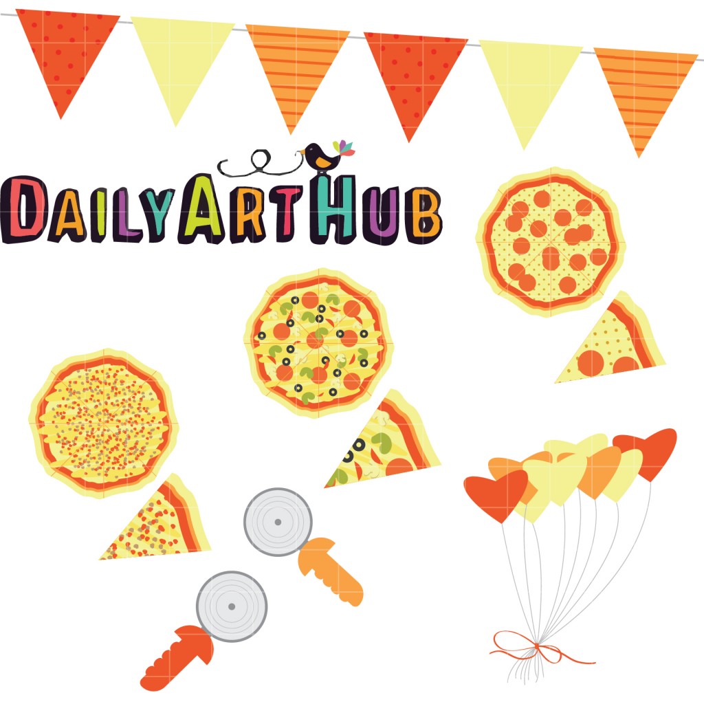 Pizza Party Clip Art Set – Daily Art Hub // Graphics, Alphabets & SVG