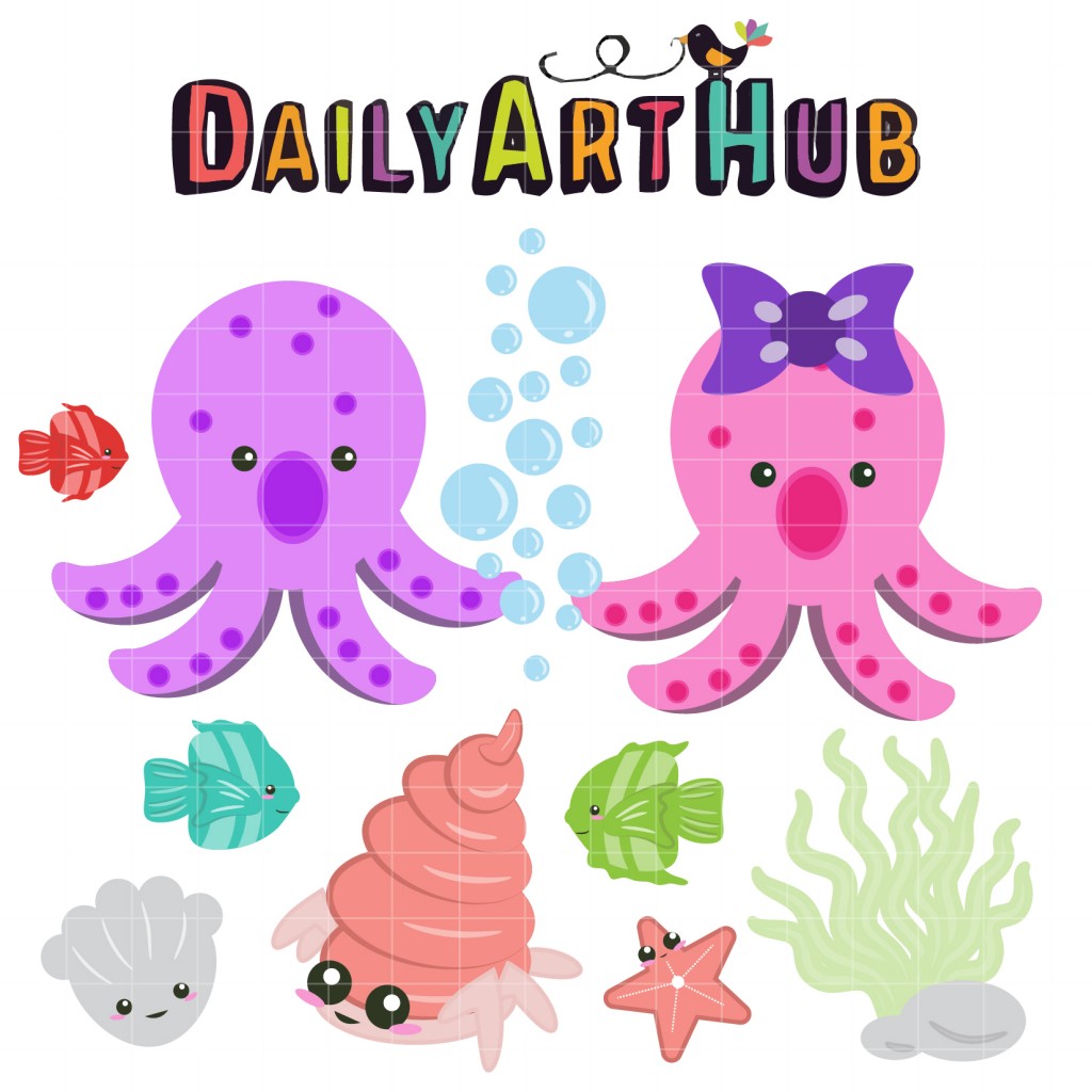 Sea Creatures Clip Art Set – Daily Art Hub // Graphics, Alphabets & SVG