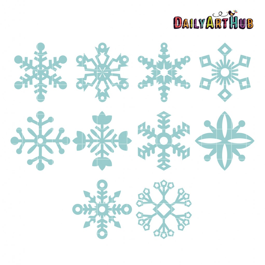 Snowflakes Clip Art Set – Daily Art Hub // Graphics, Alphabets & SVG