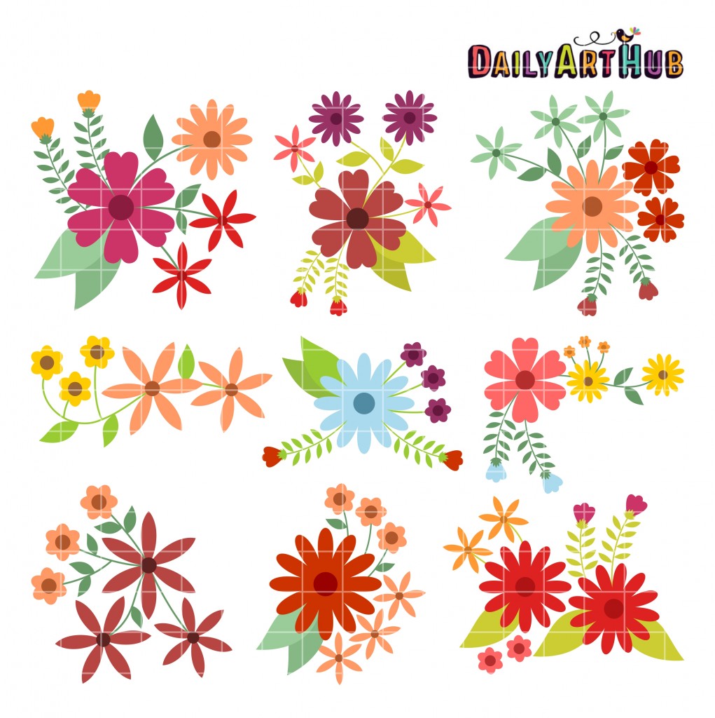 Flowers in Pot Clip Art Set – Daily Art Hub // Graphics, Alphabets & SVG