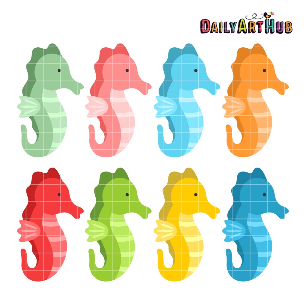 Colorful Seahorses Clip Art Set – Daily Art Hub // Graphics, Alphabets ...