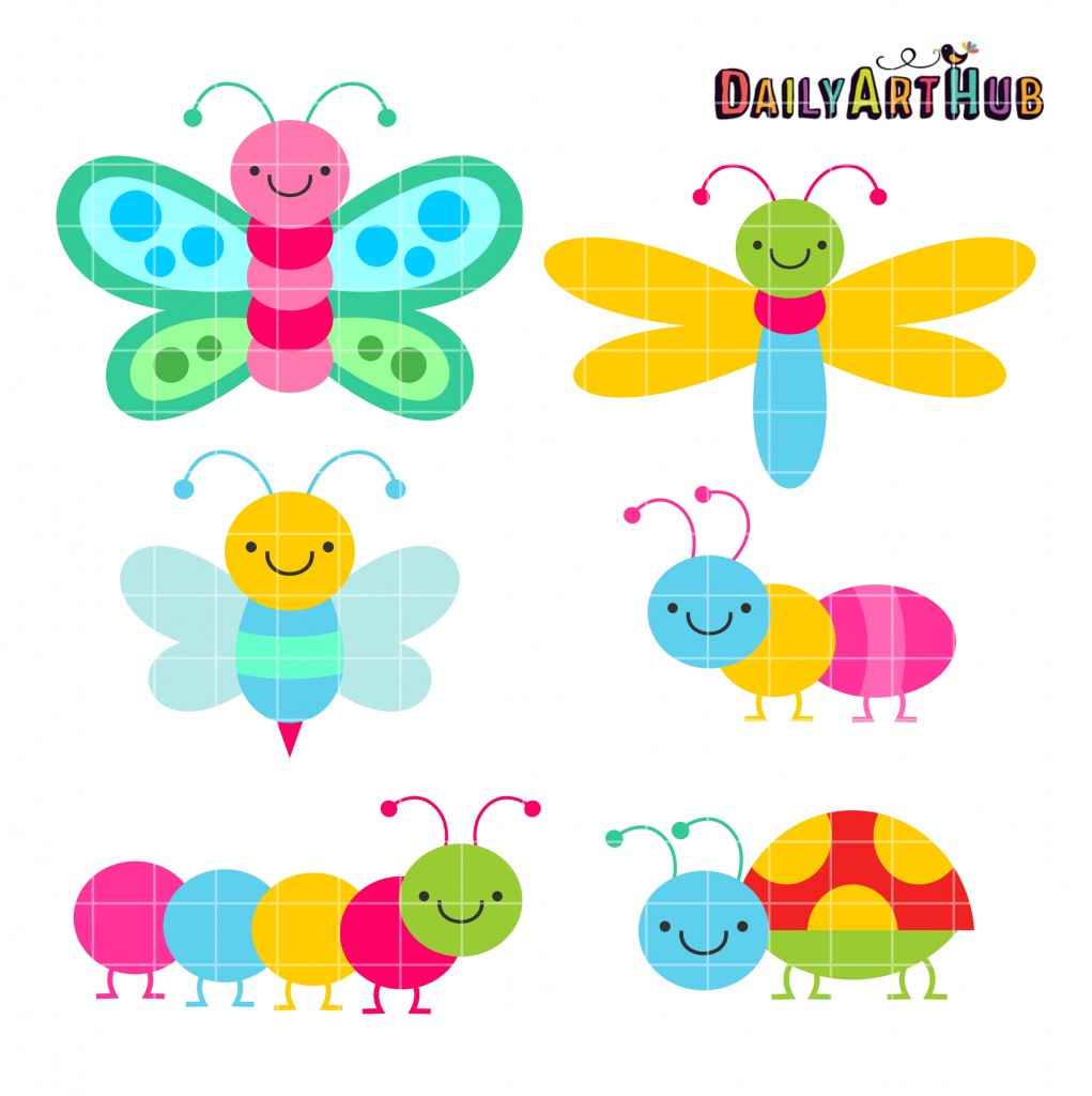 Cute Colorful Bugs Clip Art Set – Daily Art Hub // Graphics, Alphabets ...