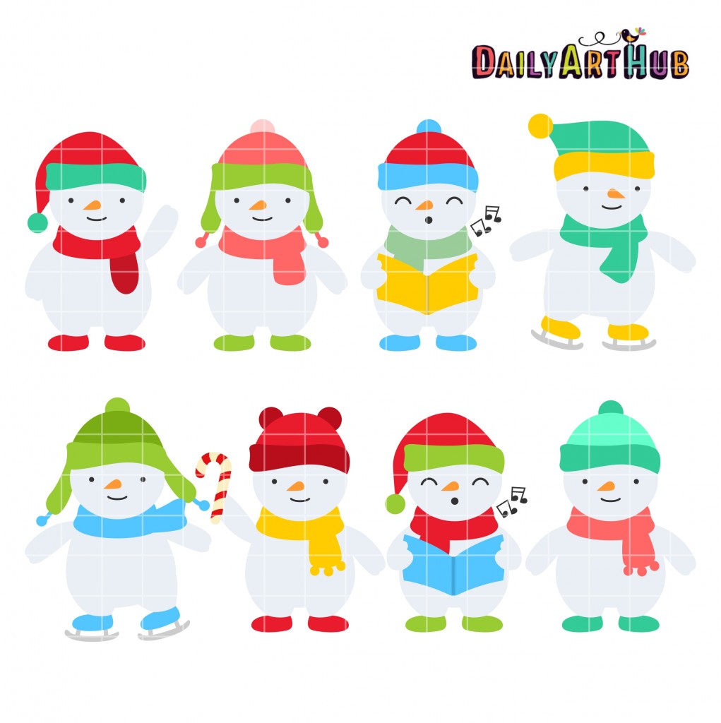 Cute Snowmen Clip Art Set – Daily Art Hub // Graphics, Alphabets & SVG