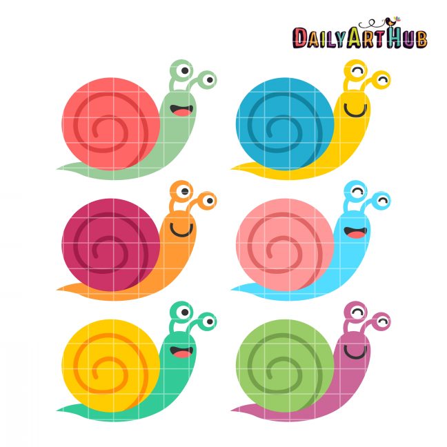 Happy Snails Clip Art Set – Daily Art Hub – Free Clip Art Everyday