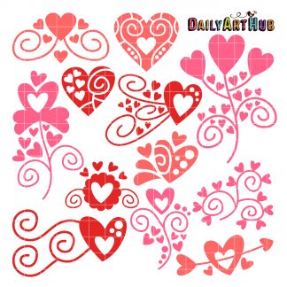 Valentine Hearts Clip Art Set – Daily Art Hub – Free Clip Art Everyday