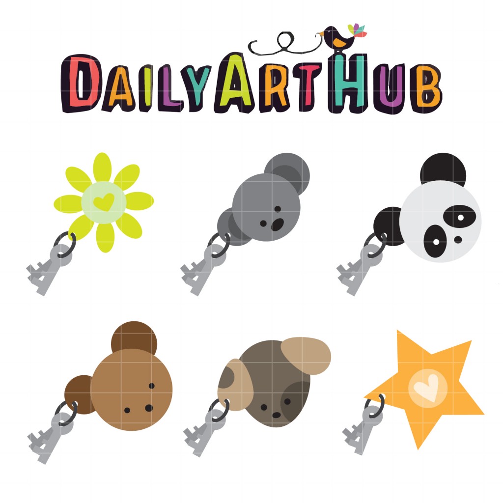 Key Chains Clip Art Set – Daily Art Hub // Graphics, Alphabets & SVG