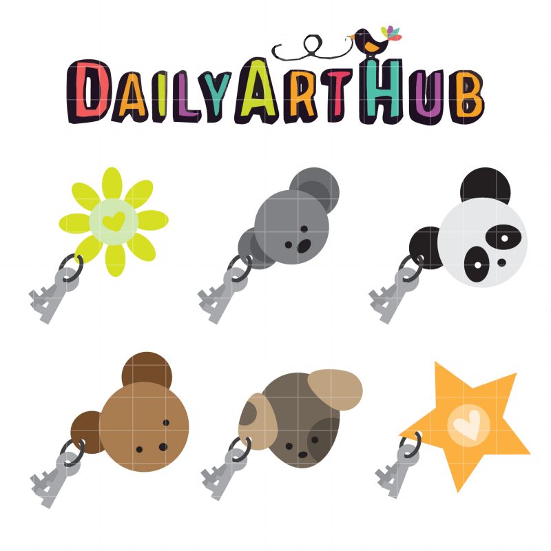 Key Chains Clip Art Set | Daily Art Hub - Free Clip Art Everyday