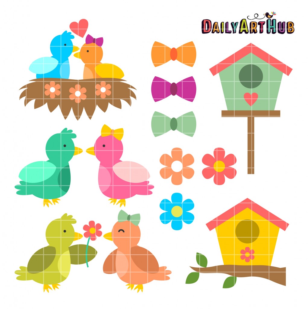 Love Birds Clip Art Set – Daily Art Hub // Graphics, Alphabets & SVG