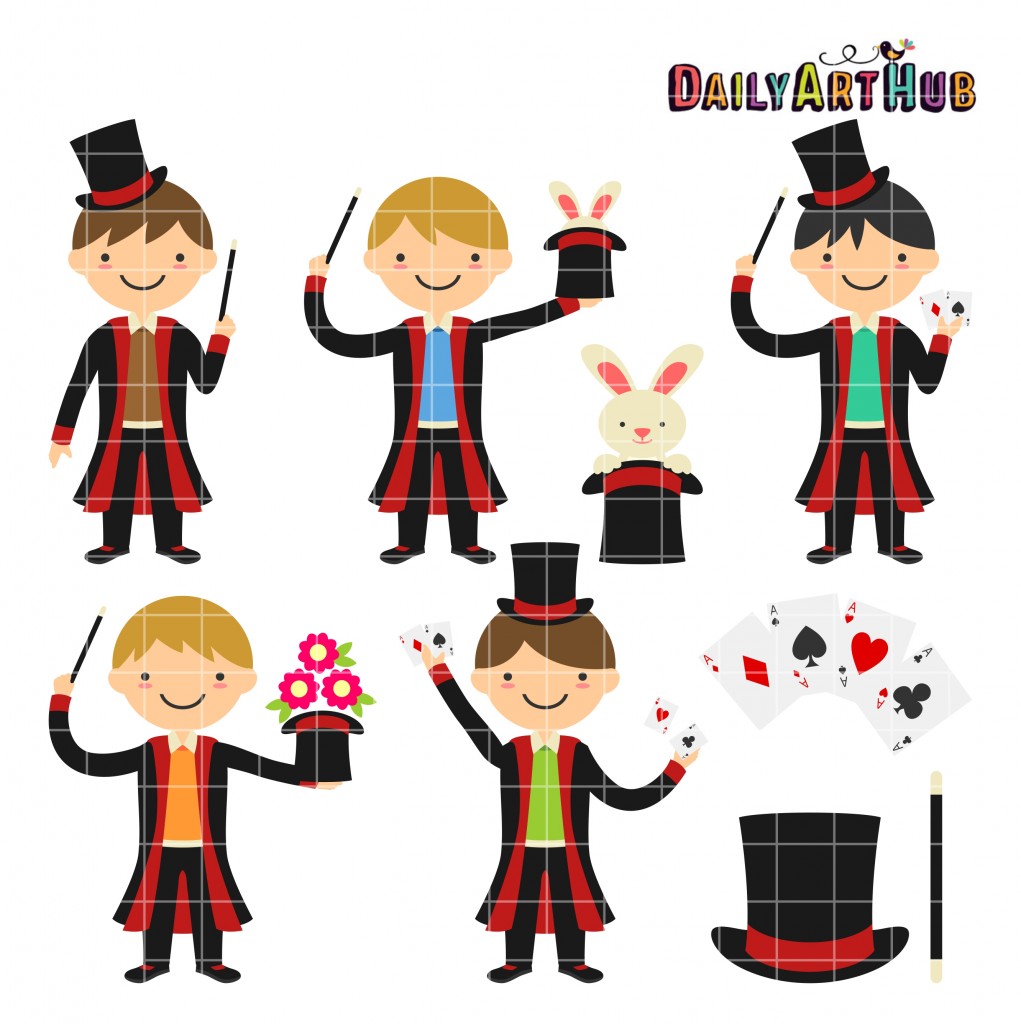 Magician Boys Clip Art Set – Daily Art Hub // Graphics, Alphabets & SVG