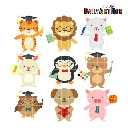 School Animals Clip Art Set – Daily Art Hub – Free Clip Art Everyday