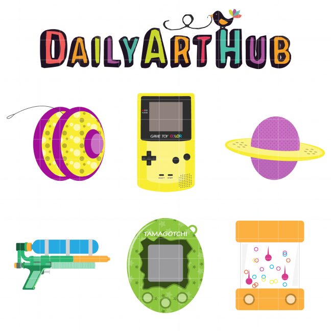 TBT 90’s Toys Clip Art Set – Daily Art Hub // Graphics, Alphabets & SVG