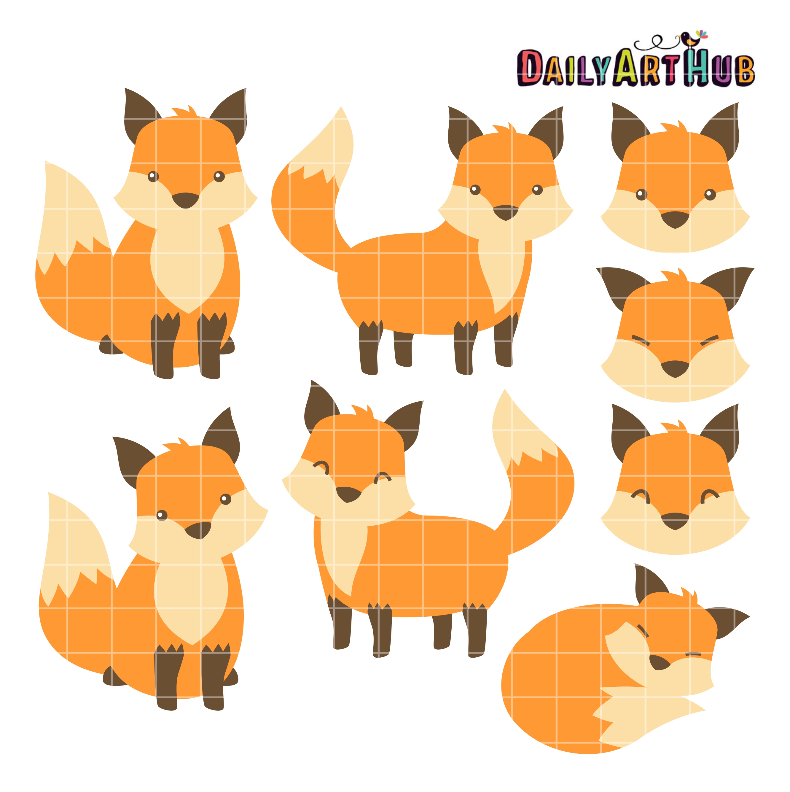 Awesome Fox Clip Art Set – Daily Art Hub – Free Clip Art Everyday