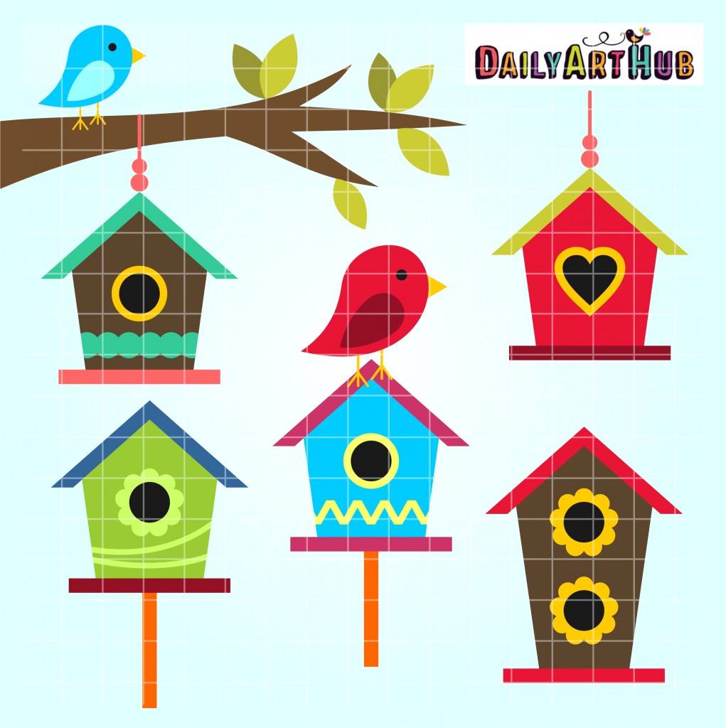 Bird Houses Clip Art Set – Daily Art Hub // Graphics, Alphabets & SVG