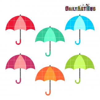 Colorful Umbrellas Clip Art Set – Daily Art Hub – Free Clip Art Everyday