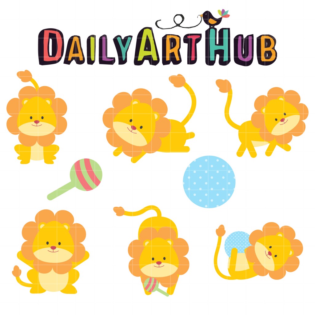Cute Lion Cubs Clip Art Set – Daily Art Hub // Graphics, Alphabets & SVG