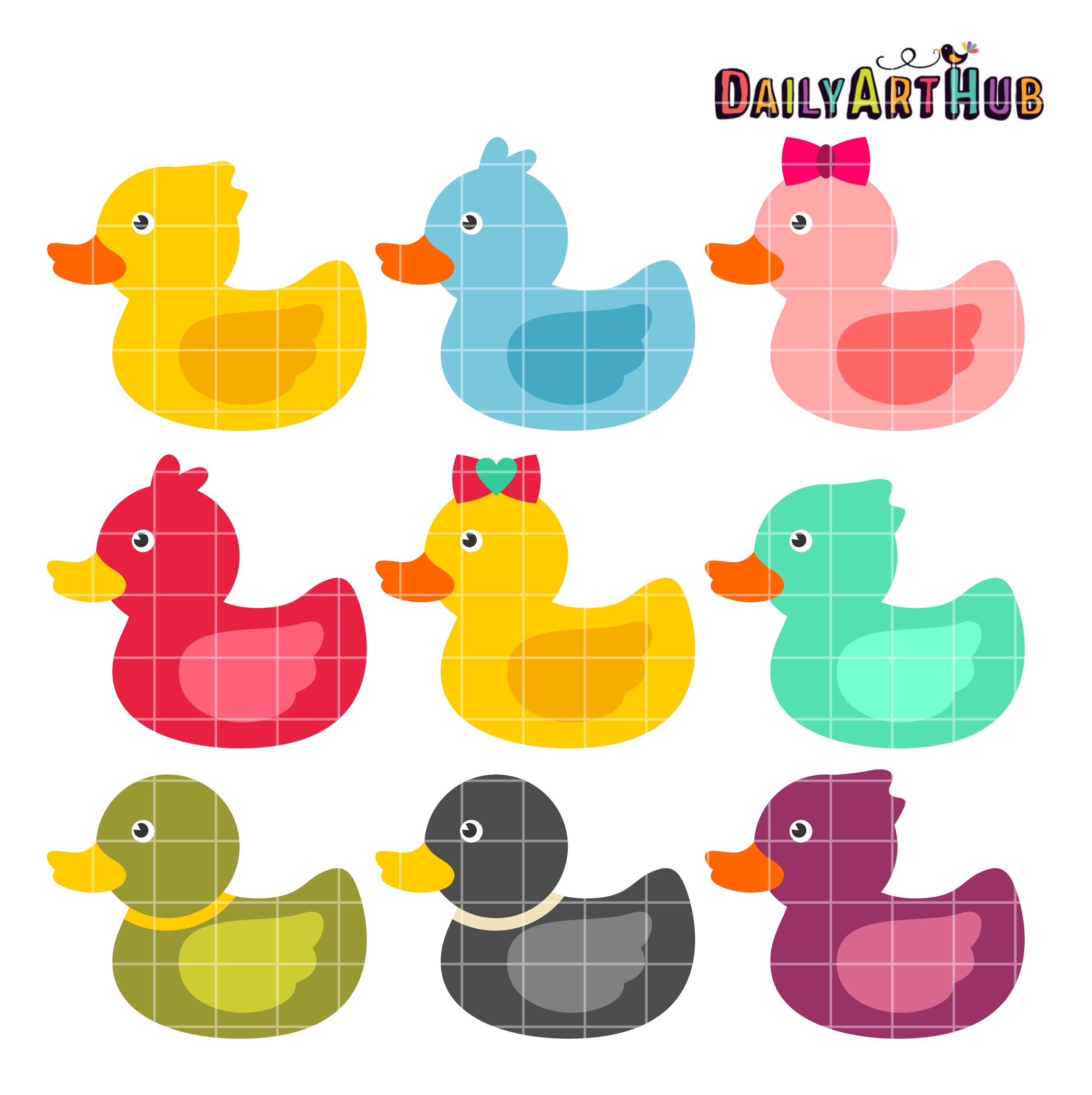 Cute Rubber Duckies Clip Art Set – Daily Art Hub – Free Clip Art Everyday