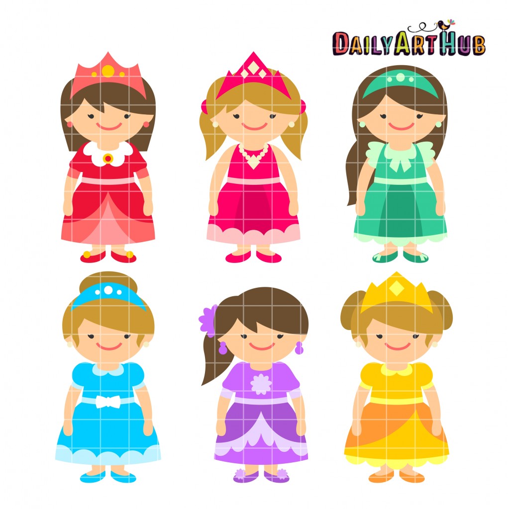 Fairytale Girls Clip Art Set – Daily Art Hub // Graphics, Alphabets & SVG