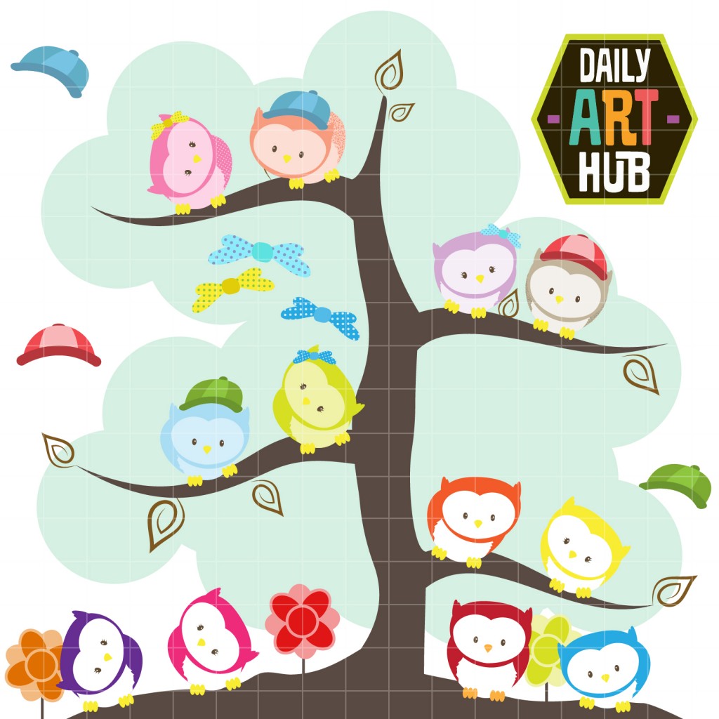 Owls Clip Art Set – Daily Art Hub // Graphics, Alphabets & SVG