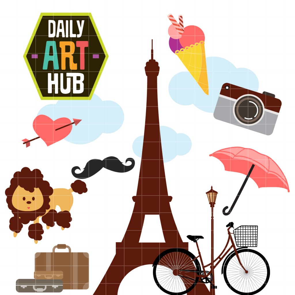 Paris Clip Art Set – Daily Art Hub // Graphics, Alphabets & SVG