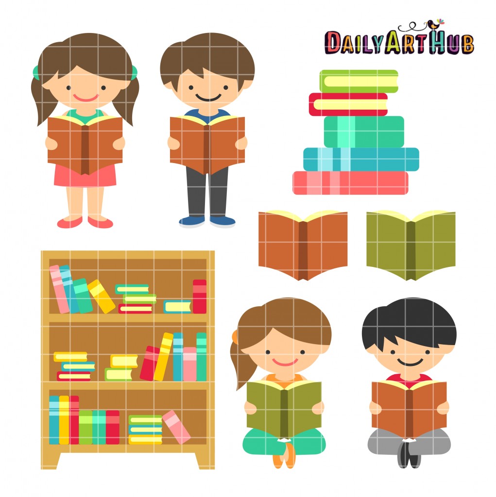 Reading is Fun Clip Art Set – Daily Art Hub // Graphics, Alphabets & SVG