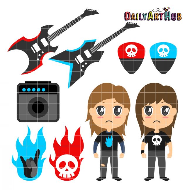 Rock and Roll Clip Art Set – Daily Art Hub // Graphics, Alphabets & SVG