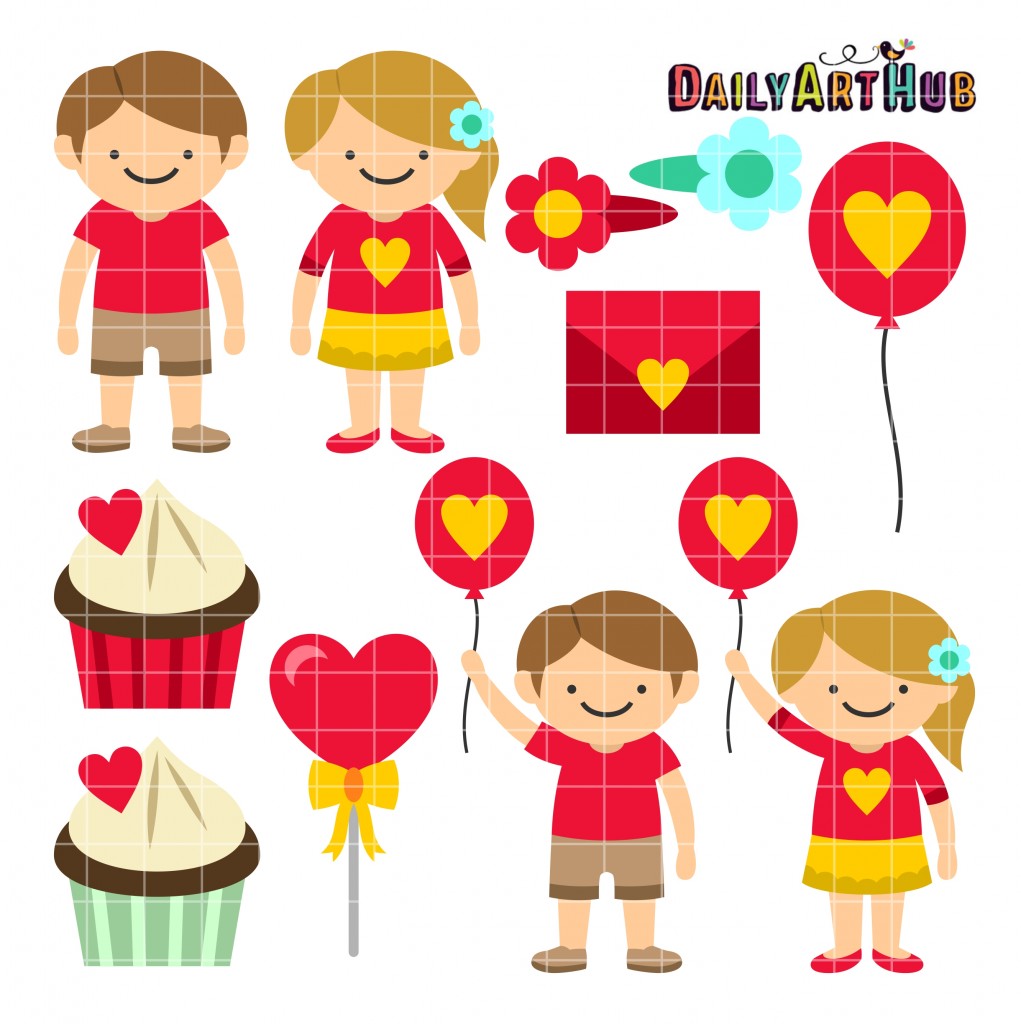 Valentines Day Kids Clip Art Set – Daily Art Hub // Graphics, Alphabets ...