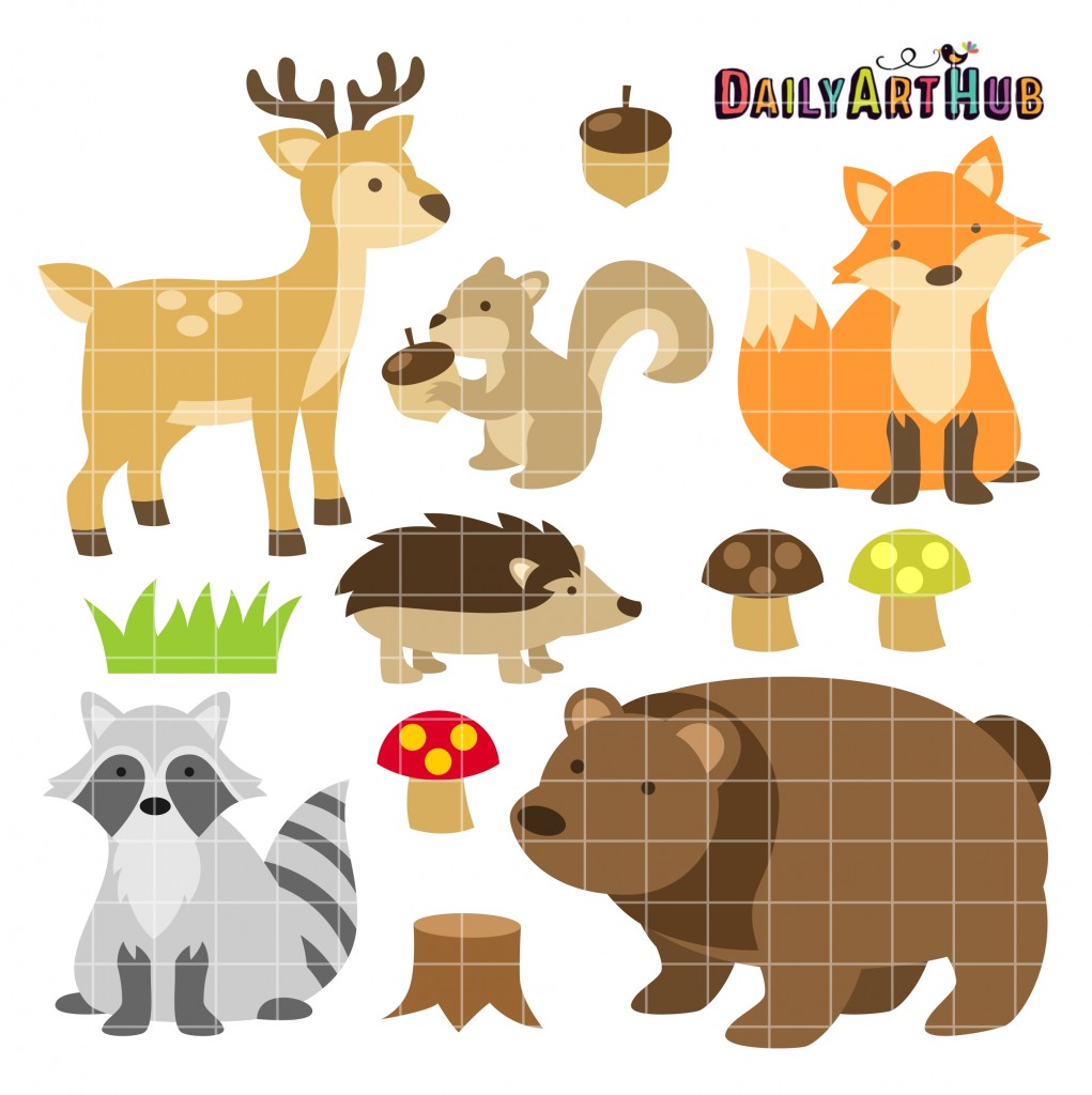 Woodland Animals Clip Art Set – Daily Art Hub // Graphics, Alphabets & SVG