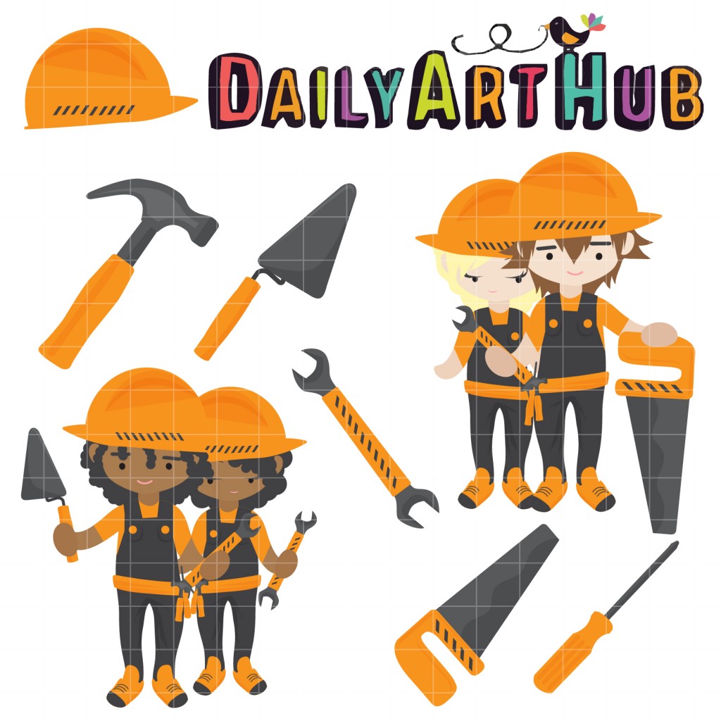 Kids At Work Clip Art Set – Daily Art Hub // Graphics, Alphabets & SVG