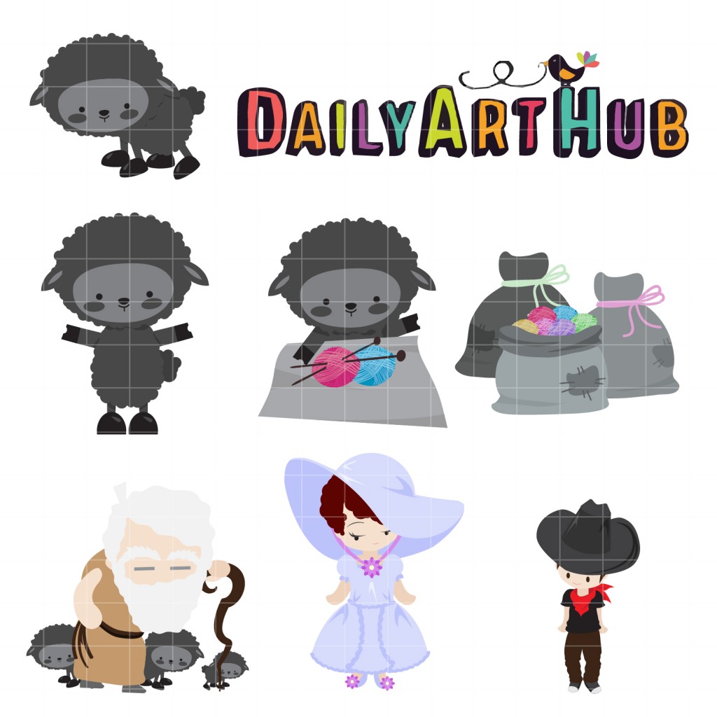 Baa Baa Black Sheep Clip Art Set – Daily Art Hub // Graphics, Alphabets ...