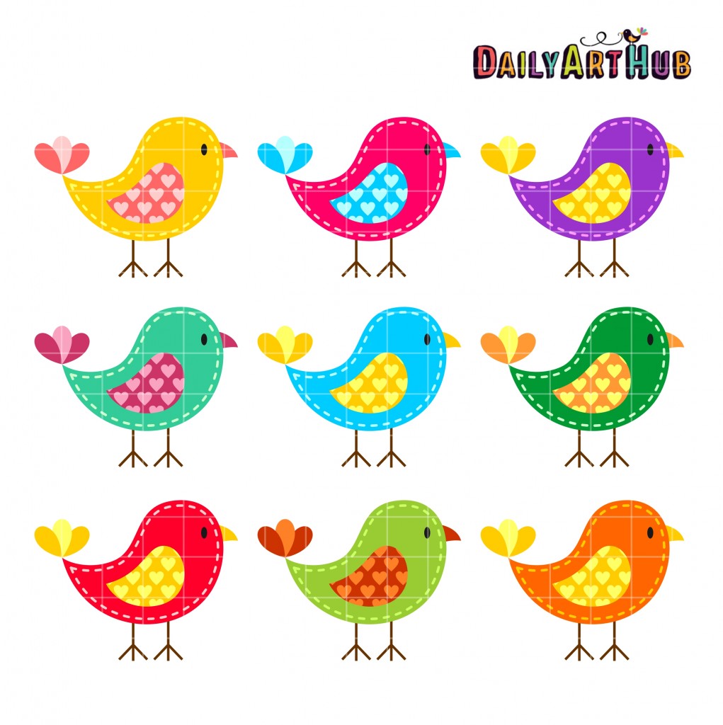 Colorful Birds Clip Art Set – Daily Art Hub // Graphics, Alphabets & SVG