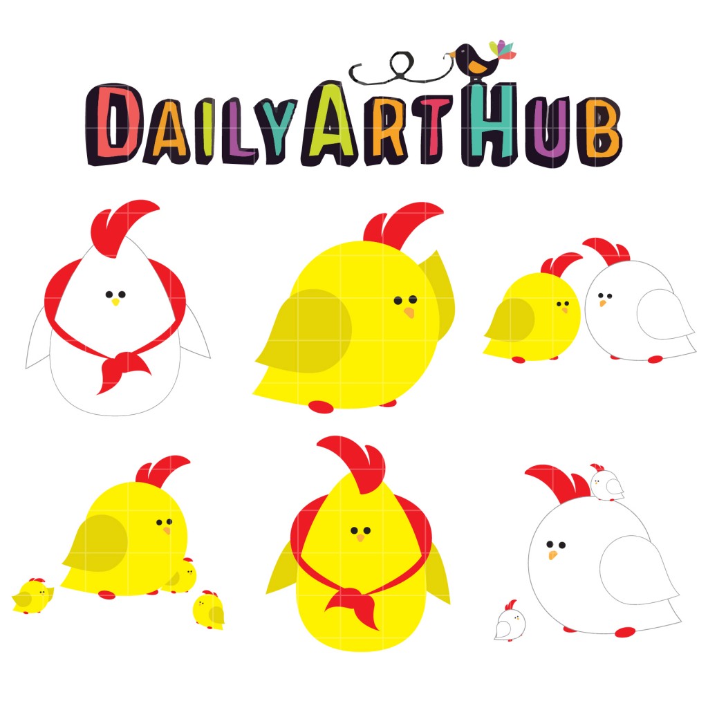 Cute Chickens Clip Art Set – Daily Art Hub // Graphics, Alphabets & SVG
