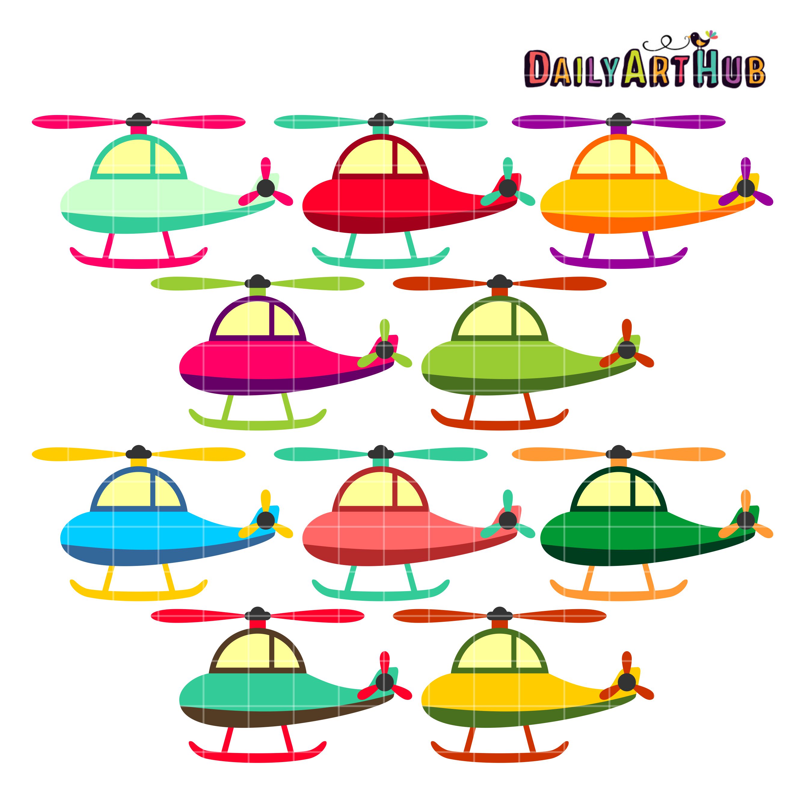 Cute Helicopters Clip Art Set – Daily Art Hub – Free Clip Art Everyday