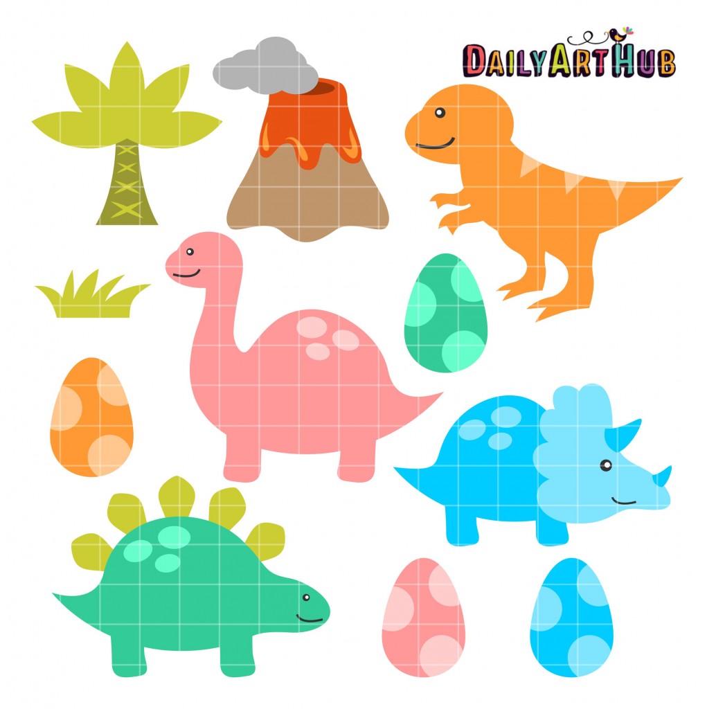 Dinosaurs Clip Art Set – Daily Art Hub // Graphics, Alphabets & SVG