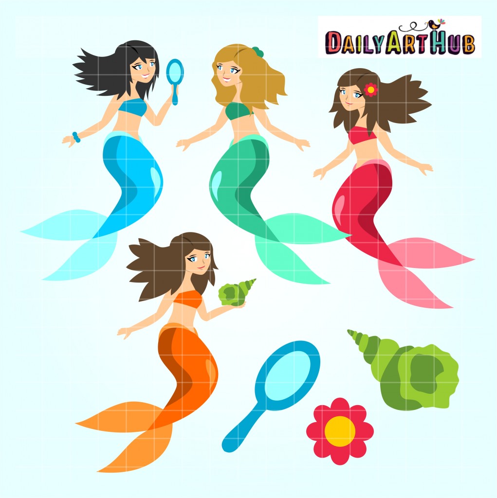 Mermaids Clip Art Set – Daily Art Hub // Graphics, Alphabets & SVG